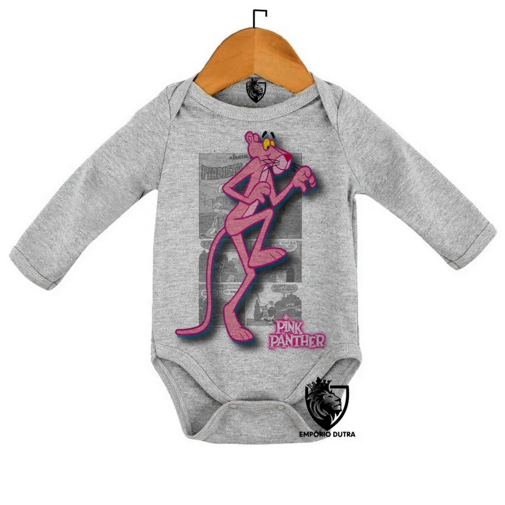 Emporio Dutra - Body Bebê Infantil Pantera cor de rosa hq