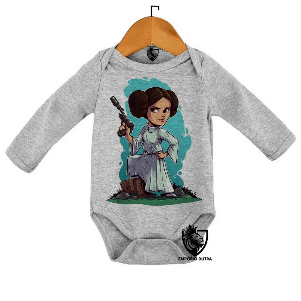 Empório Dutra - Body Bebê Infantil Star Wars princesa Leia Organa