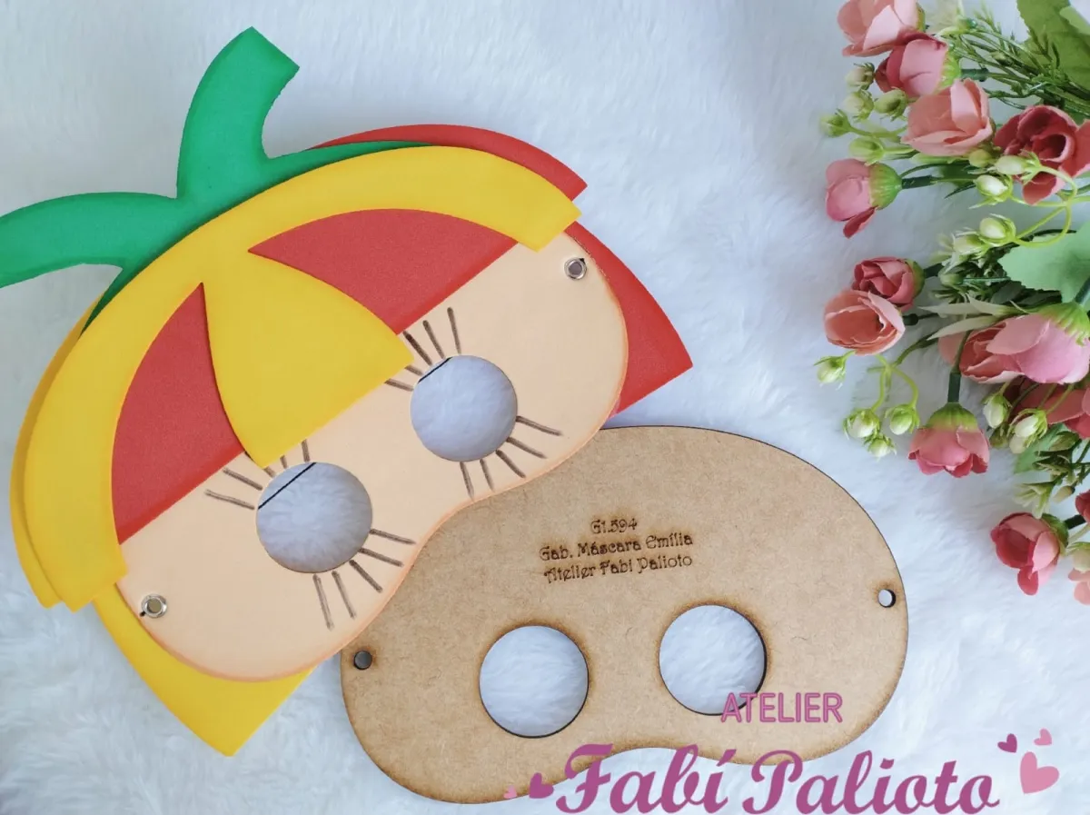 Atelier Fabi Palioto - G1.594 Gabarito de Moldes em MDF Máscara Emília