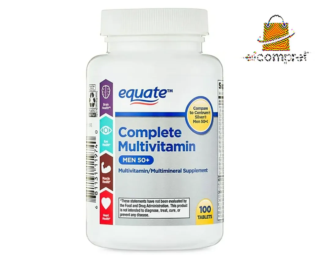 EiComprei - Equate® Multivitamin Complete Men 50+ / Zinc 100 Tablets EUA