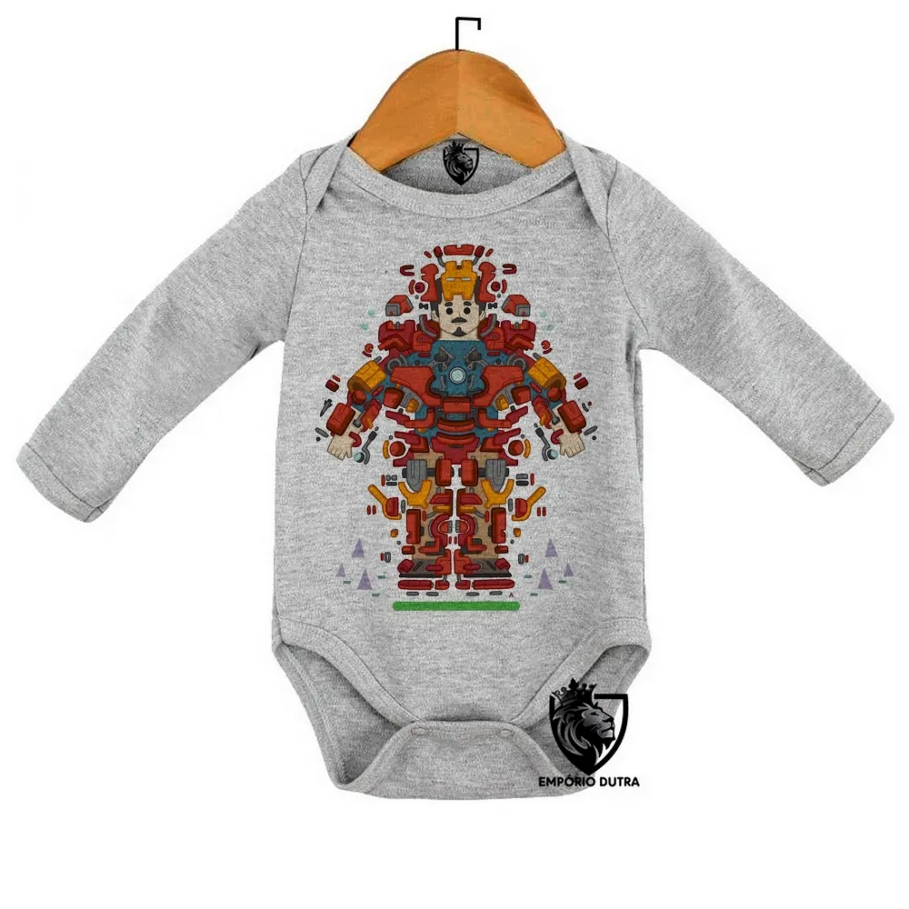 Empório Dutra - Body Bebê Infantil Tony stark peças homem ferro iron man