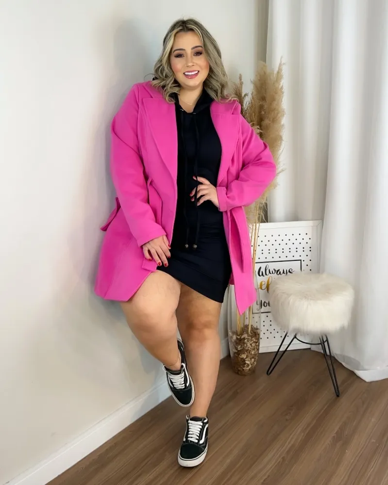 Blue Angels Store - Casaco Lã Batida Diva's Voga Rosa Pink