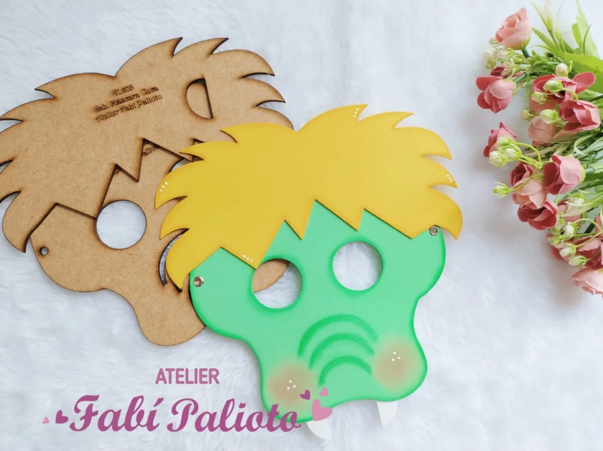 Atelier Fabi Palioto - G1.603 Gabarito de Moldes em MDF Máscara Cuca