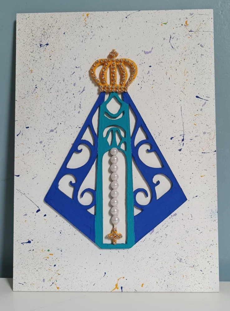 Drika Personalizados - Quadro Nossa Senhora Aparecida em MDF 20x28cm