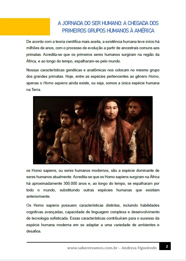www.saberresumos.com.br - 311 - História - A Origem do Ser Humano - A ...