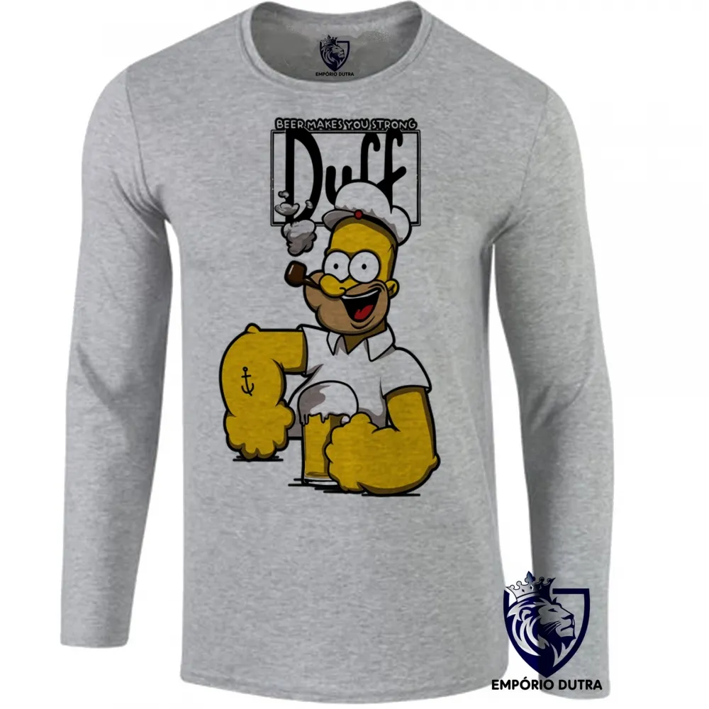 Empório Dutra - Camiseta manga longa Infantil ou Adulto Homer simpsons ...