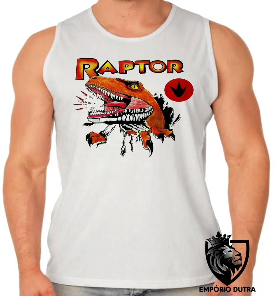 Empório Dutra - Camiseta Regata adulto ou infantil Raptor Ghost world