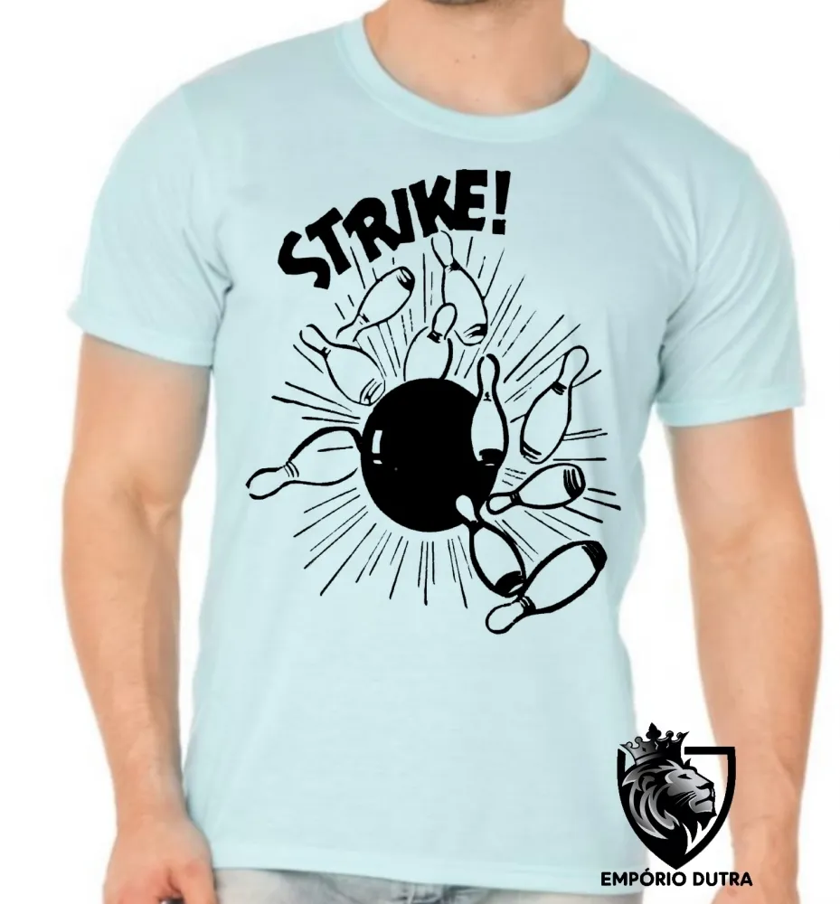 Empório Dutra - Camiseta adulto ou infantil boliche bolão Strike bowling