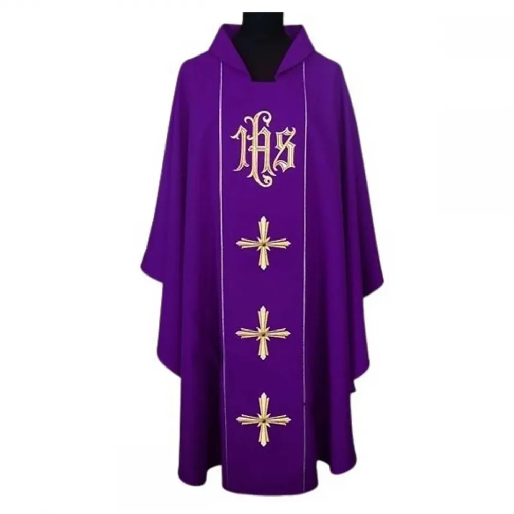 Vaneli Confecções Litúrgicas - Casula Galão Bordado JHS 7 em Cores ...