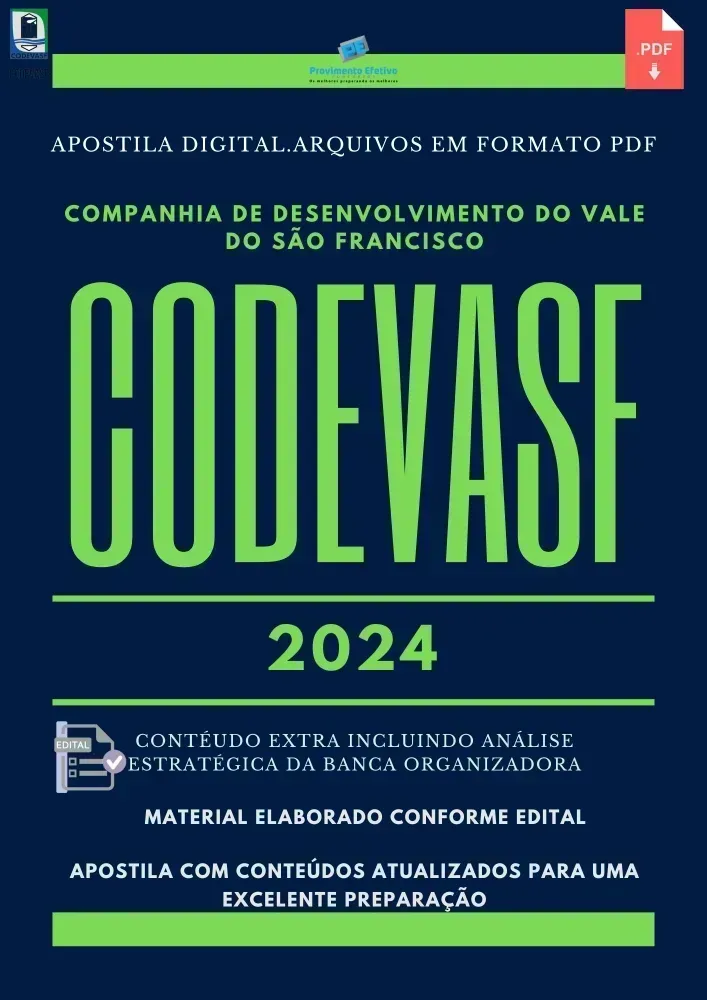 Provimento Efetivo Concursos - Apostila CODEVASF Ano 2024 Jornalismo