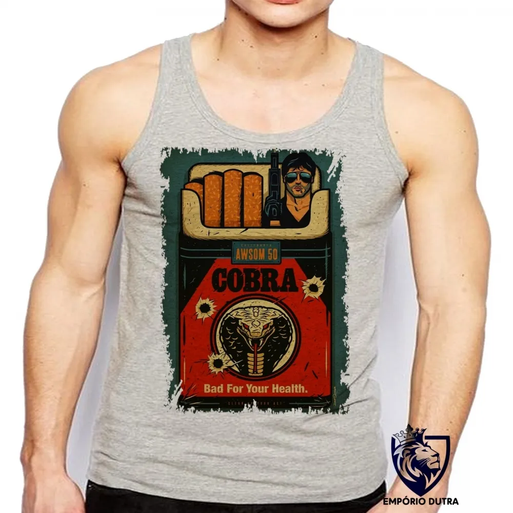 Emporio Dutra - Camiseta Regata adulto ou infantil Cigarro Cobra rambo