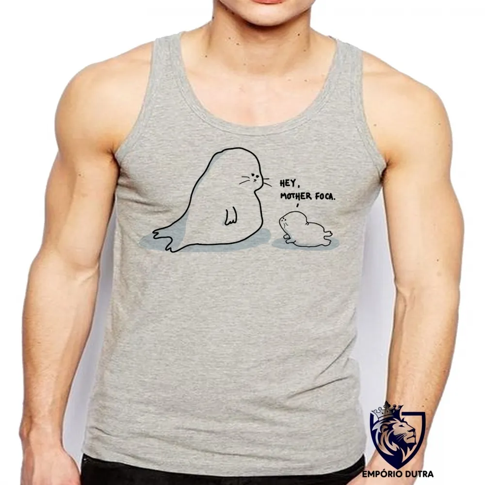 Empório Dutra - Camiseta Regata adulto ou infantil Hey Mother Foca