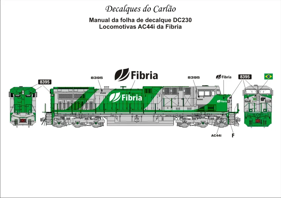 Estação Hobby - DC230 Locomotivas AC44i da Fibria Decalque do Carlão