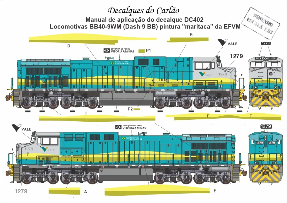 Estação Hobby - DC402 Locomotiva Dash 9 pintura "maritaca" da EFVM ...