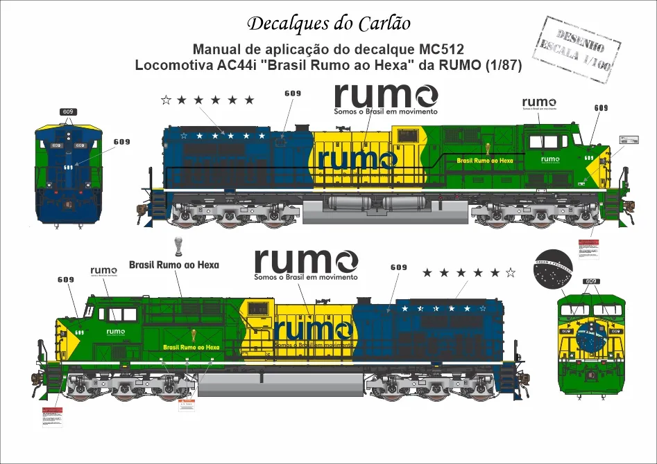Estação Hobby - MC512. RUMO Locomotiva AC44i "Brasil Rumo ao Hexa" da ...