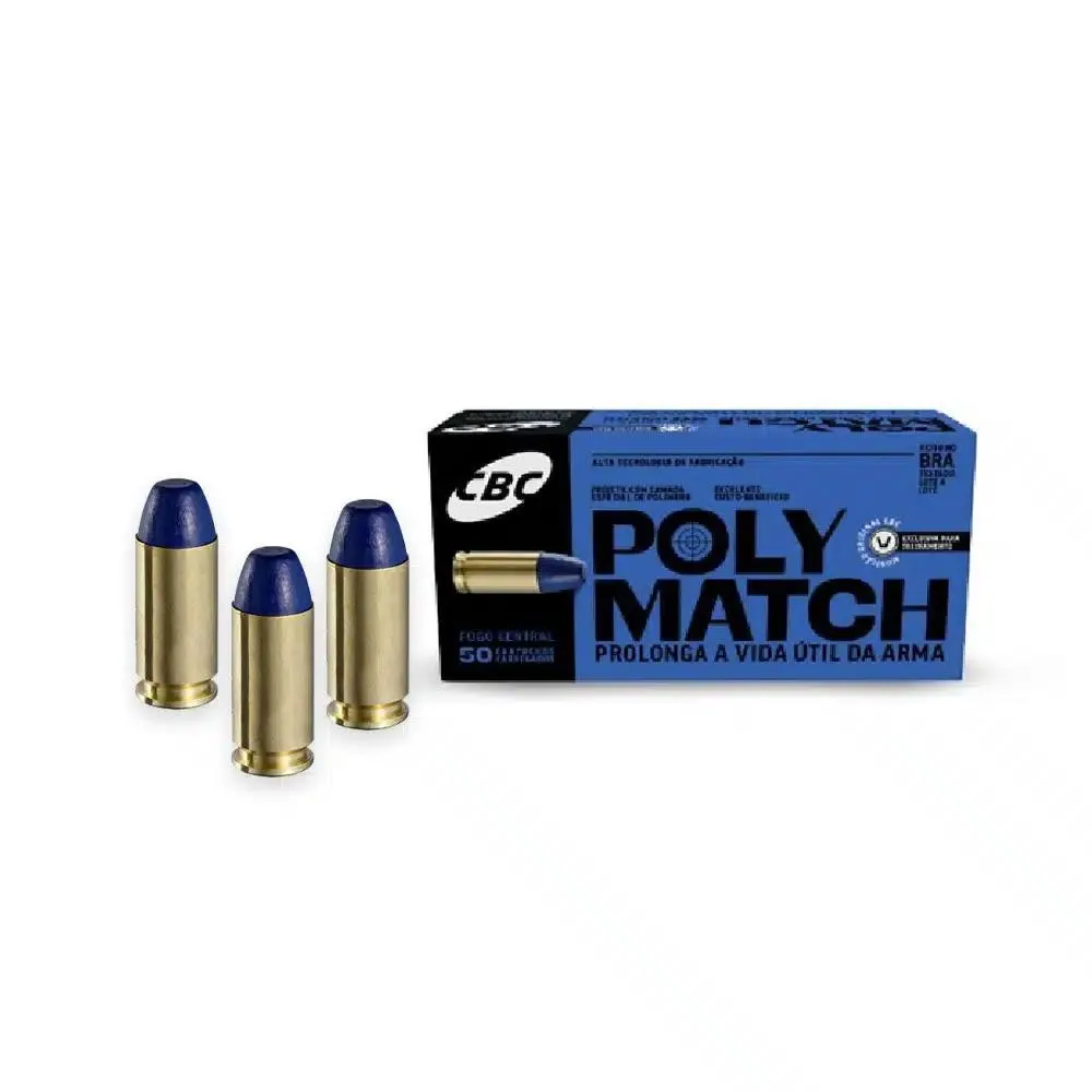 ALFA ARMERIA - MUNIÇÃO CAL .40 S&W POLYMATCH CBC LPC 165gr CX C50