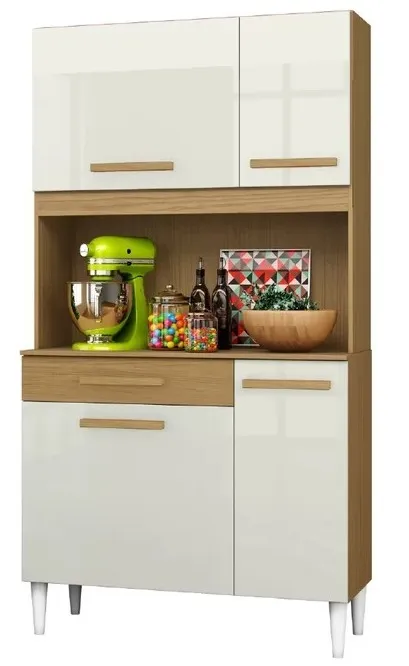 Decormobile - Kit Cozinha 4 Portas 1 Gaveta 91cm