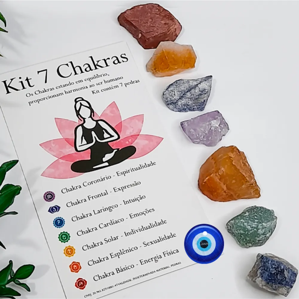 Alpha Green - 7 Chakras – Kit de Pedras Brutas