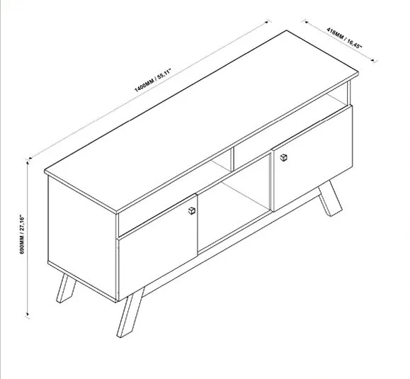 Decormobile - Rack Amsterdã TV 50 Largura 140