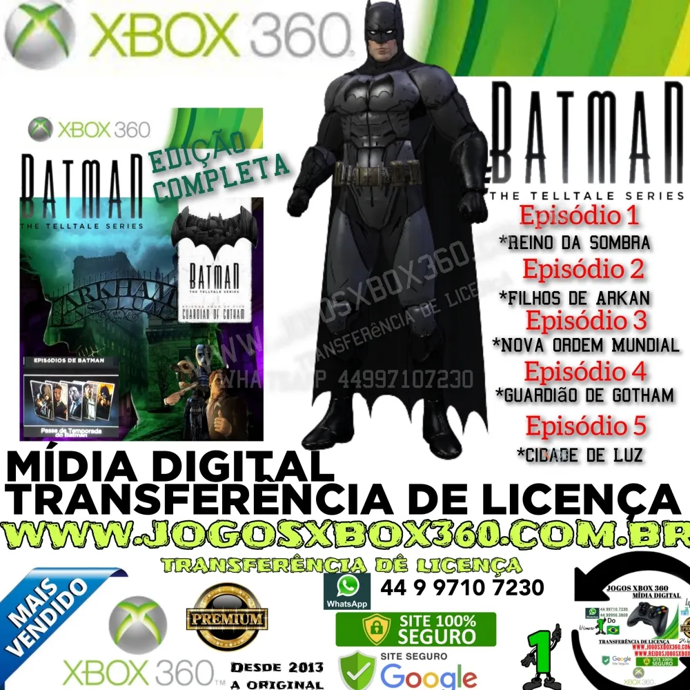 Jogos Xbox 360 transferência de Licença Mídia Digital - Batman The ...