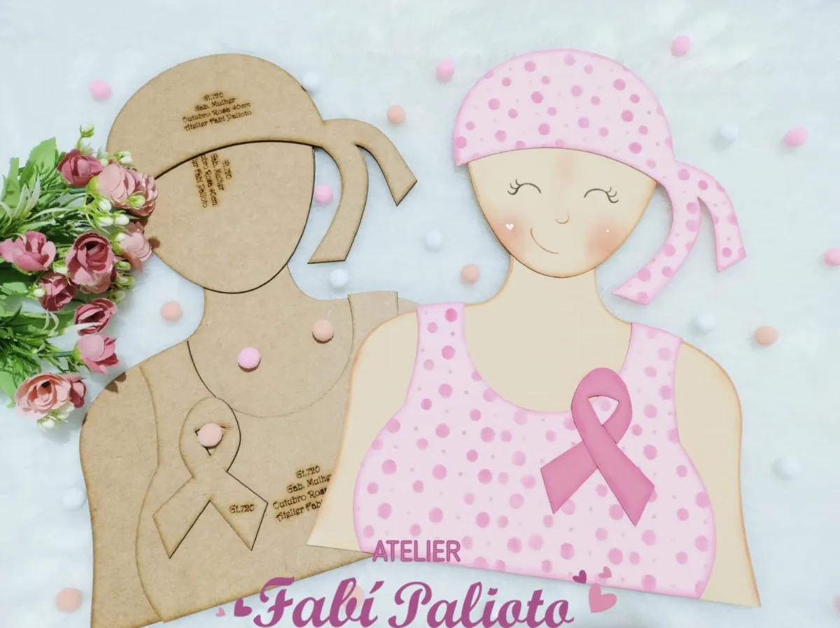 Atelier Fabi Palioto - G1.720 Gabarito de Moldes em MDF Mulher Outubro ...
