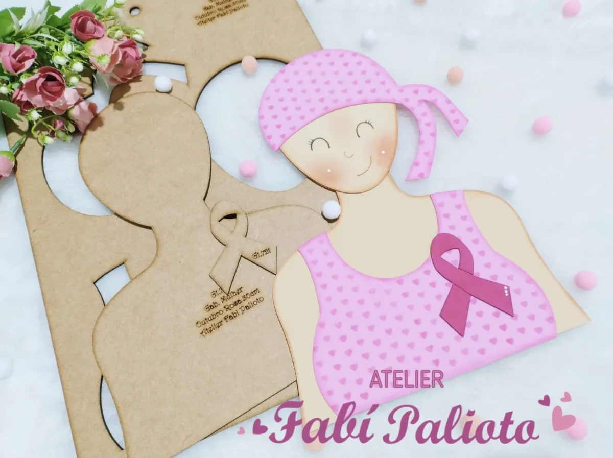 Atelier Fabi Palioto - G1.721 Gabarito de Moldes em MDF Mulher Outubro ...