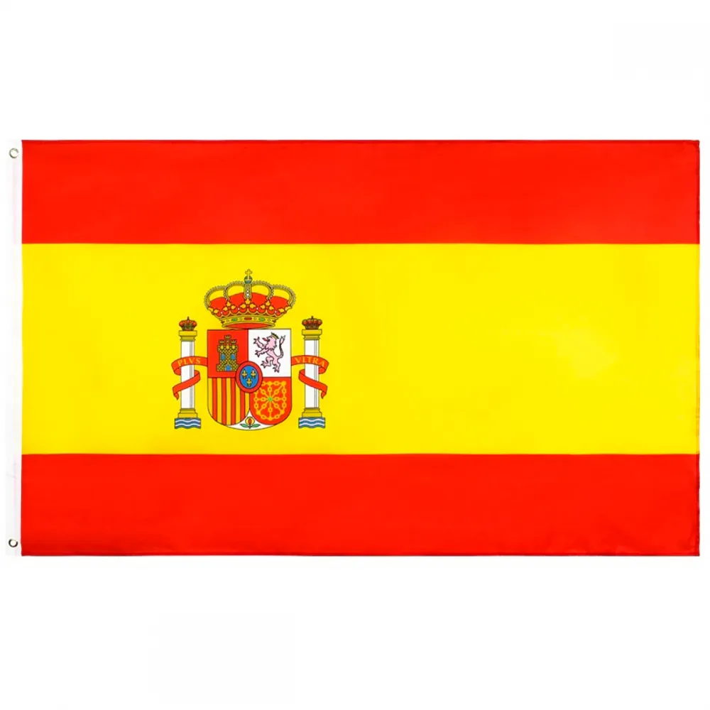 TORAKIPA - Bandeira da Espanha Oficial Mastro Média 90x60 Cm Cores Fortes