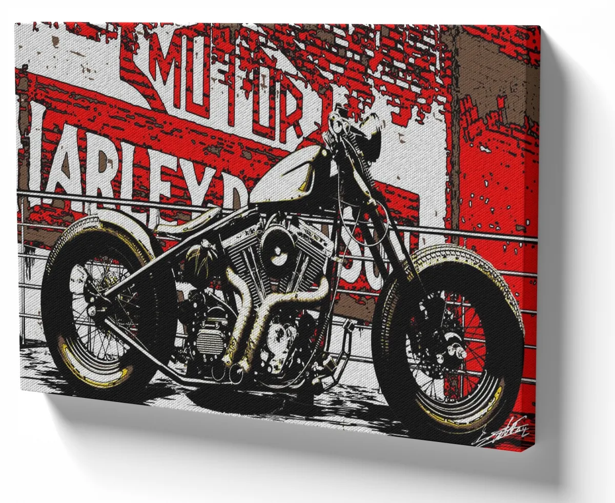 Empório Dutra - Quadro decorativo tela Motor Harley moto