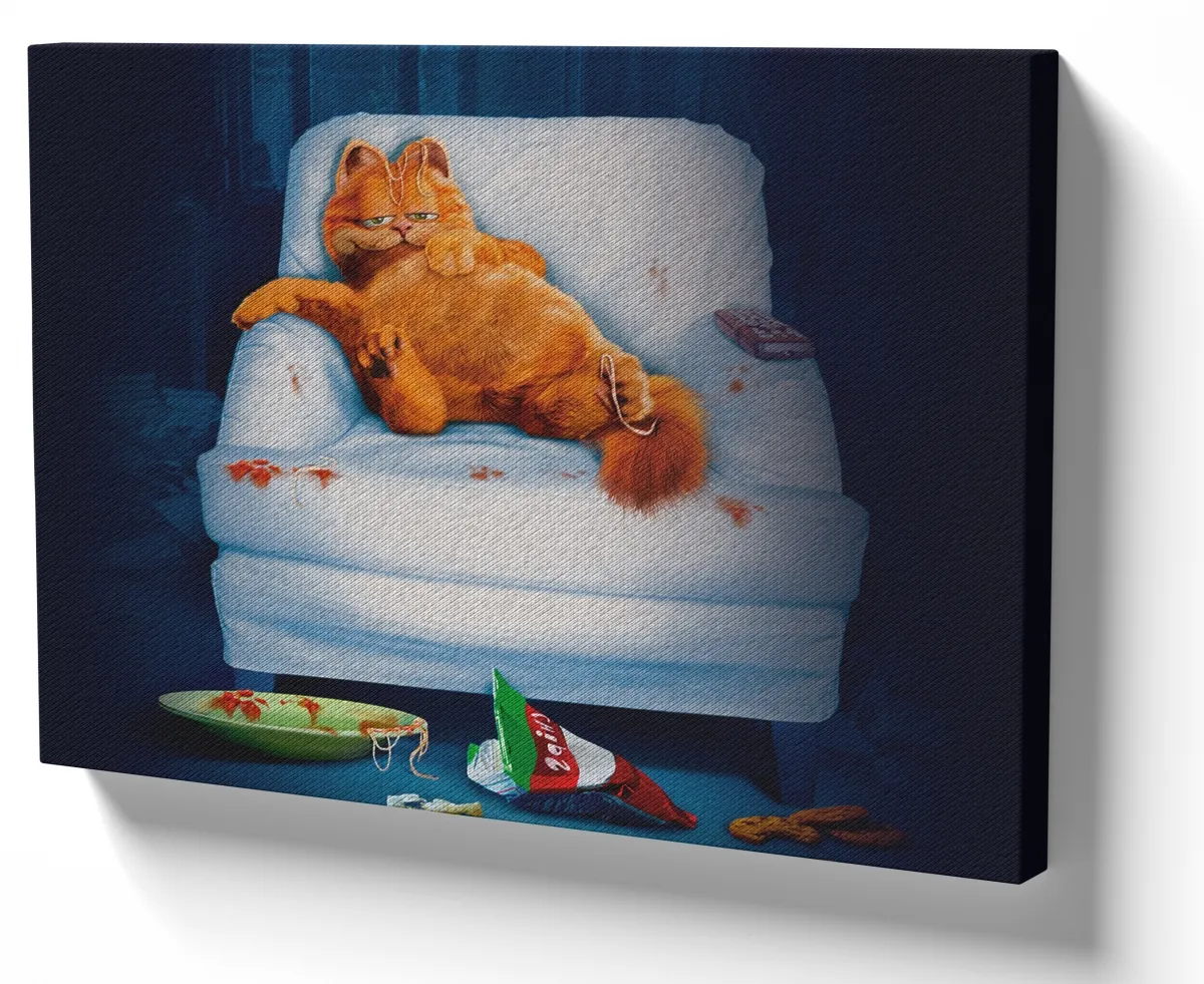 Empório Dutra - Quadro decorativo tela Garfield sofá gato gatinho