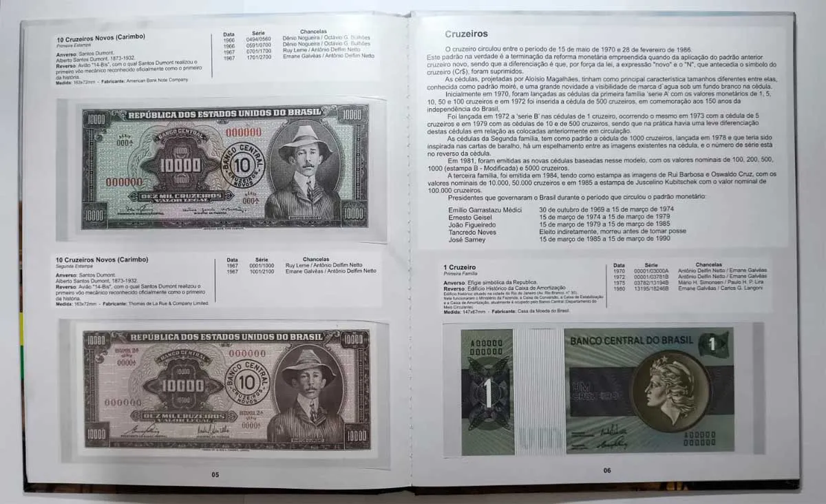 Casa das Cédulas - Álbum para cédulas da Republica do Brasil - 1967 - 1986