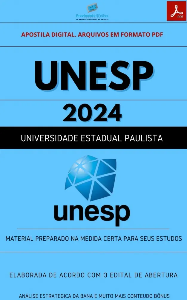 Provimento Efetivo Concursos - Apostila UNESP 2024 MOTORISTA