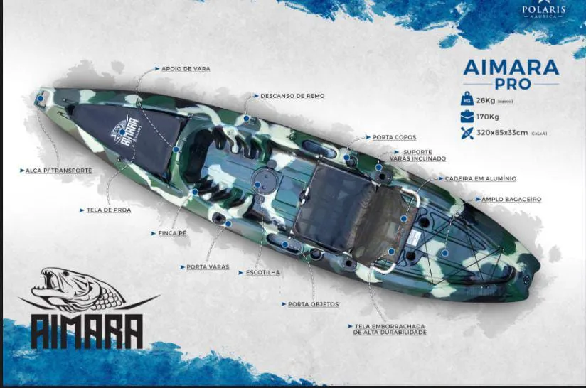 Panelinha Fishing - Caiaque Aimara Pro - Polaris Náutica