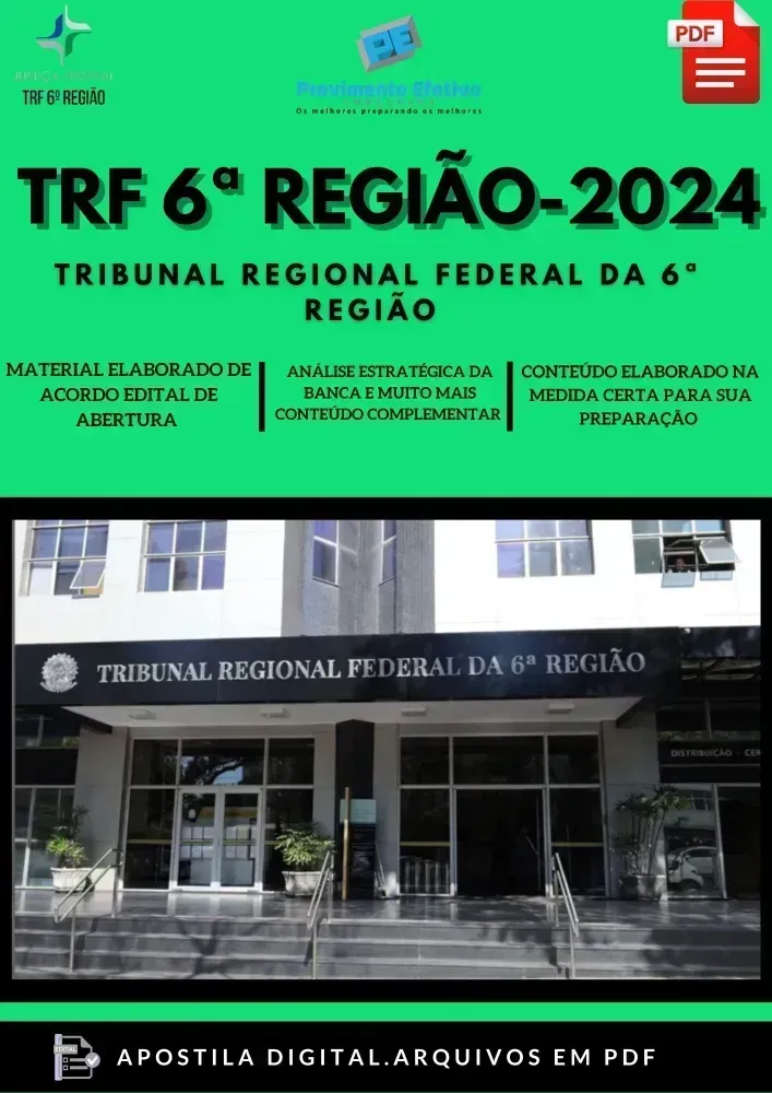 Provimento Efetivo Concursos - Apostila TRF 6 Região 2024 Engenheiro ...