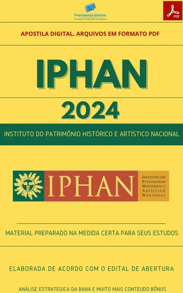 Provimento Efetivo Concursos - Apostila IPHAN Arqueologia 2024