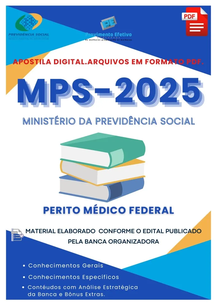 Provimento Efetivo Concursos - Apostila MPS 2025 Perito Médico Federal