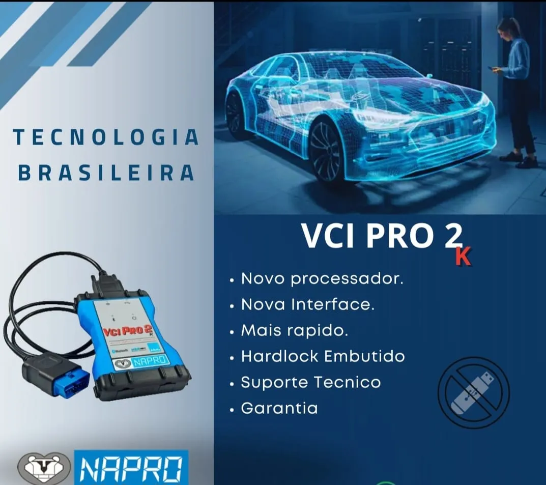 TOOLSMEC - Scanner Napro VCI PRO 2K + Conector Can FD + Versão 34