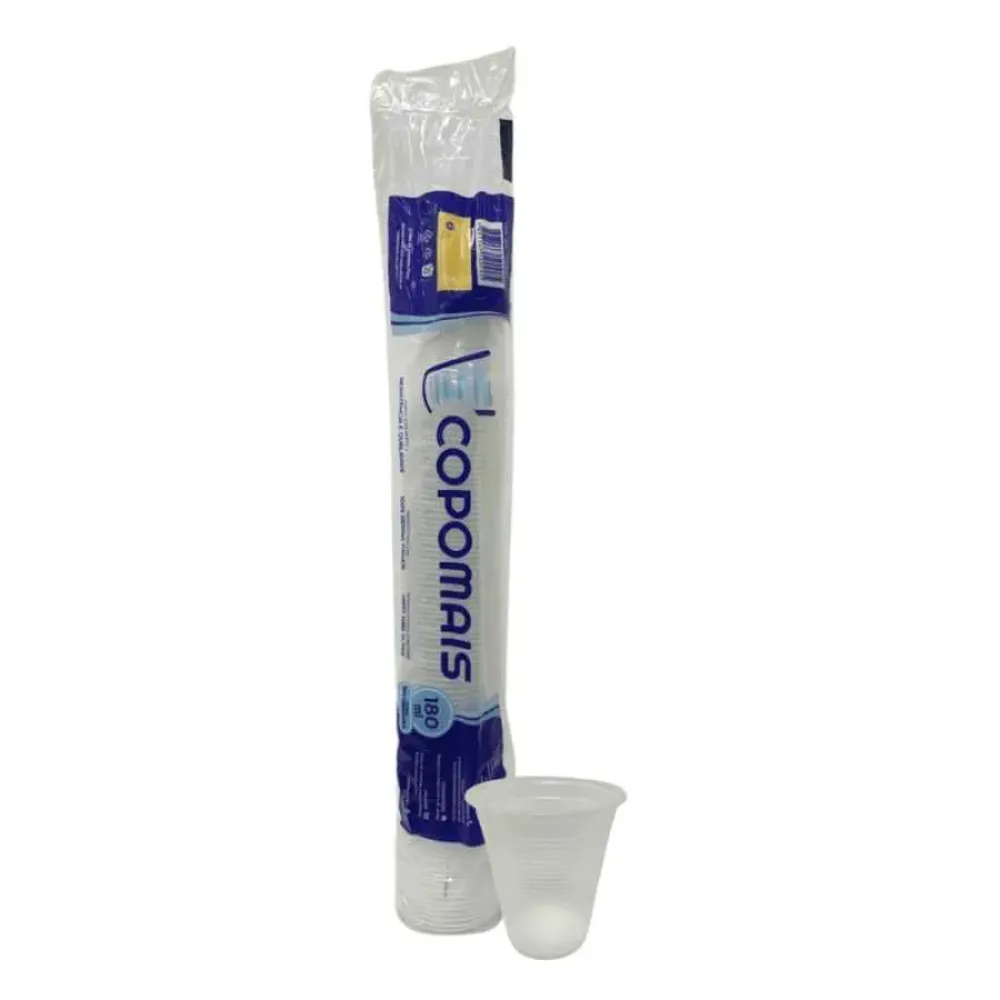 MULTIPEL - Copo água 180ml ABNT Transparente COPOMAIS c/100