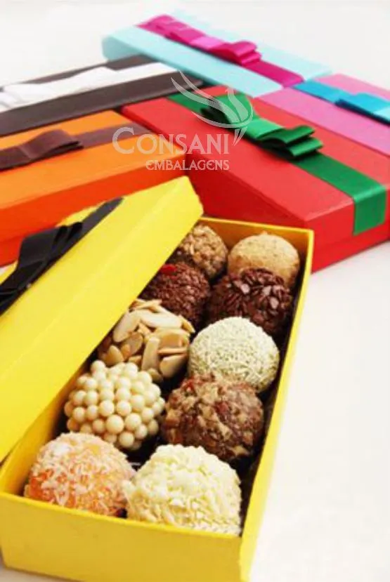 Paiolarts Embalagens - P/ 10 Bombons - 19,0 x 8,0 x 3,5 - Tampa e Fundo ...