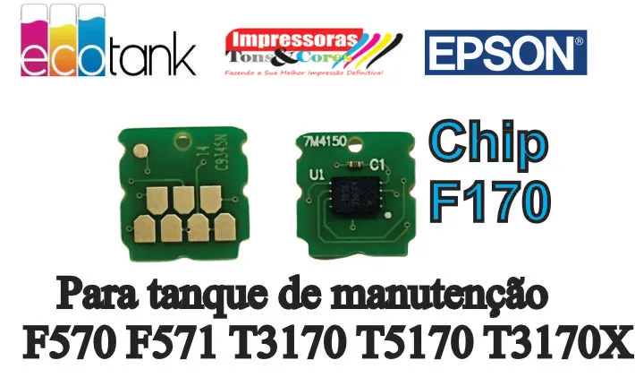 Impressoras tons e cores - Chip Para Tanque De Manutenção F170 F570 ...