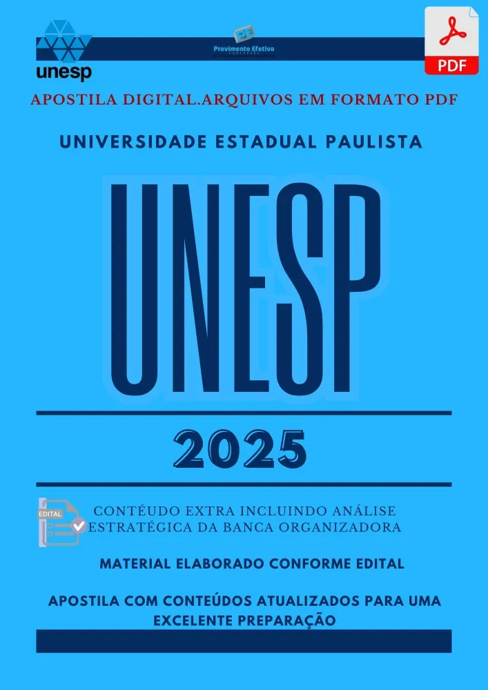 Provimento Efetivo Concursos - Apostila UNESP Pesquisador IV 2025