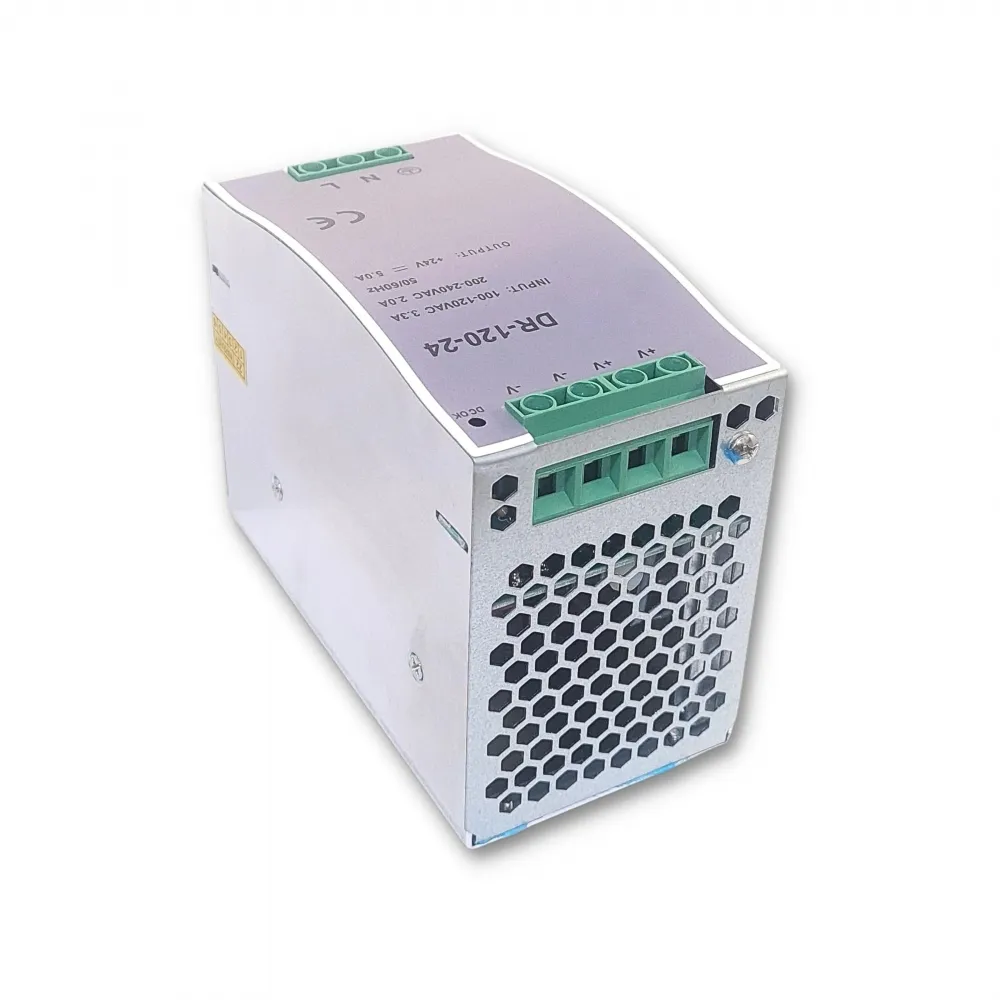LEMAQS AUTOMACAO - FONTE CHAVEADA PARA TRILHO DIN 24V 120W DR-120-24