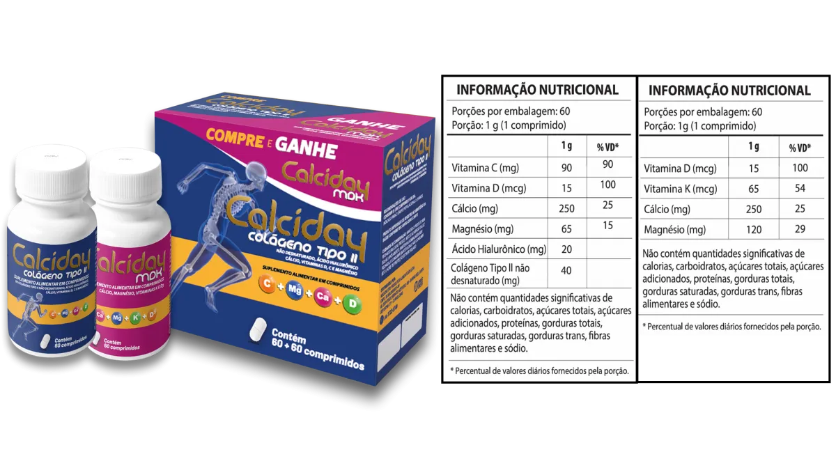 NM Ecommerce - Calciday Kit Colageno Tipo 2 60 Comp. + Calcio Mdk 60 Comp.