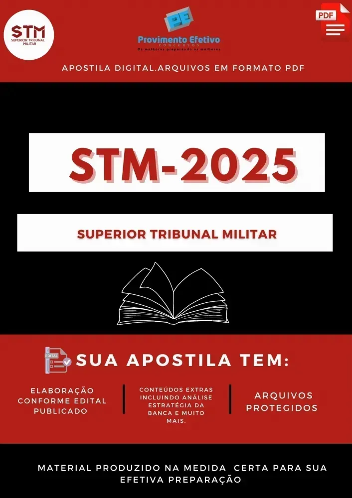 Provimento Efetivo Concursos - Apostila STM 2025 Contabilidade ...
