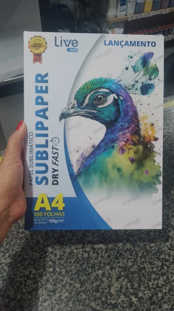 V Maia Papeis - PAPEL SUBLIMATICO SUBLI PAPER LIVE -DRY FAST -LIVE SUB A4 100F 100G