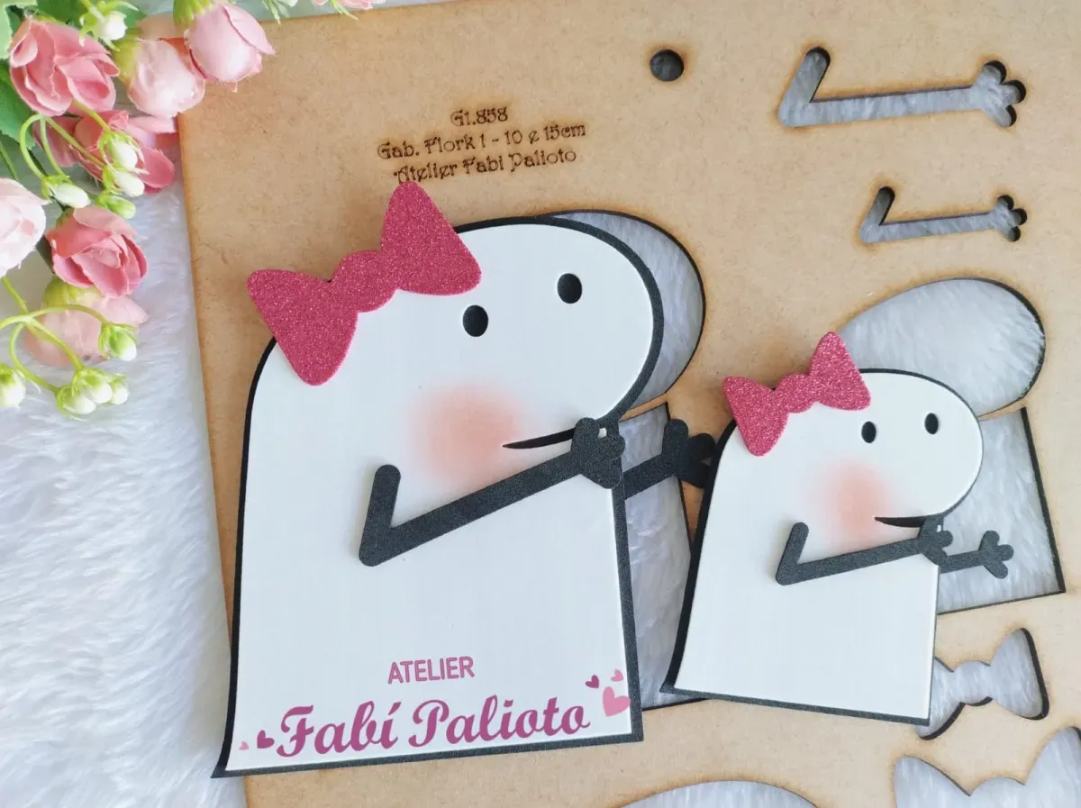 Atelier Fabi Palioto - KIT39 Gabarito de Moldes em MDF Flork 1 e 2