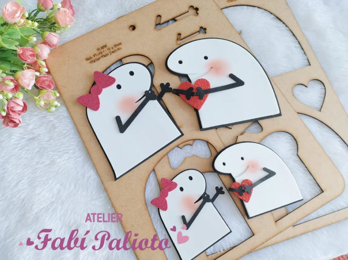 Atelier Fabi Palioto - KIT39 Gabarito de Moldes em MDF Flork 1 e 2
