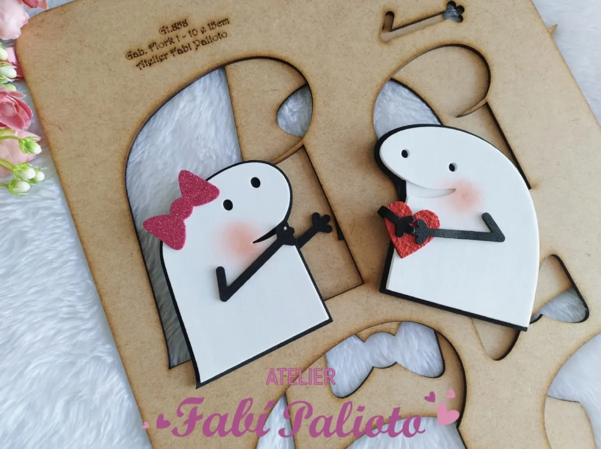 Atelier Fabi Palioto - KIT39 Gabarito de Moldes em MDF Flork 1 e 2