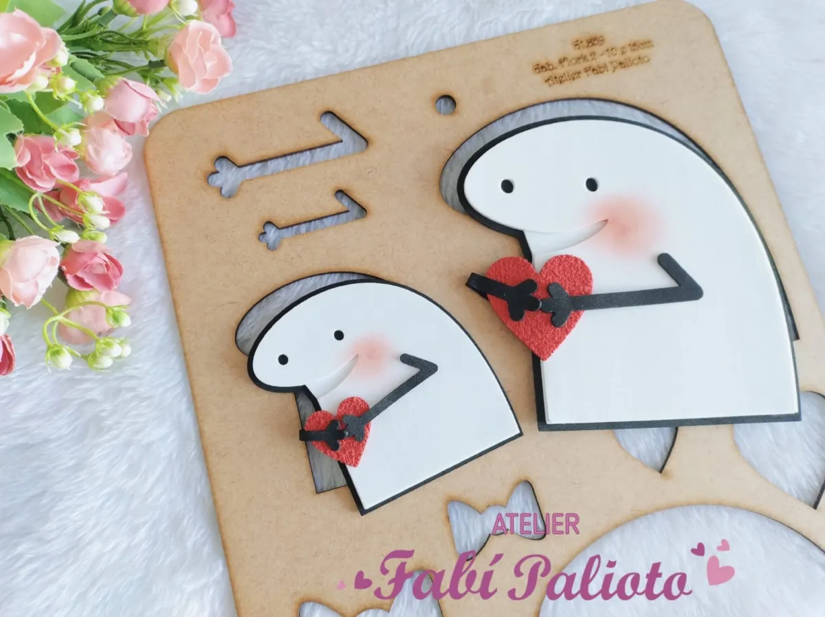 Atelier Fabi Palioto - KIT39 Gabarito de Moldes em MDF Flork 1 e 2