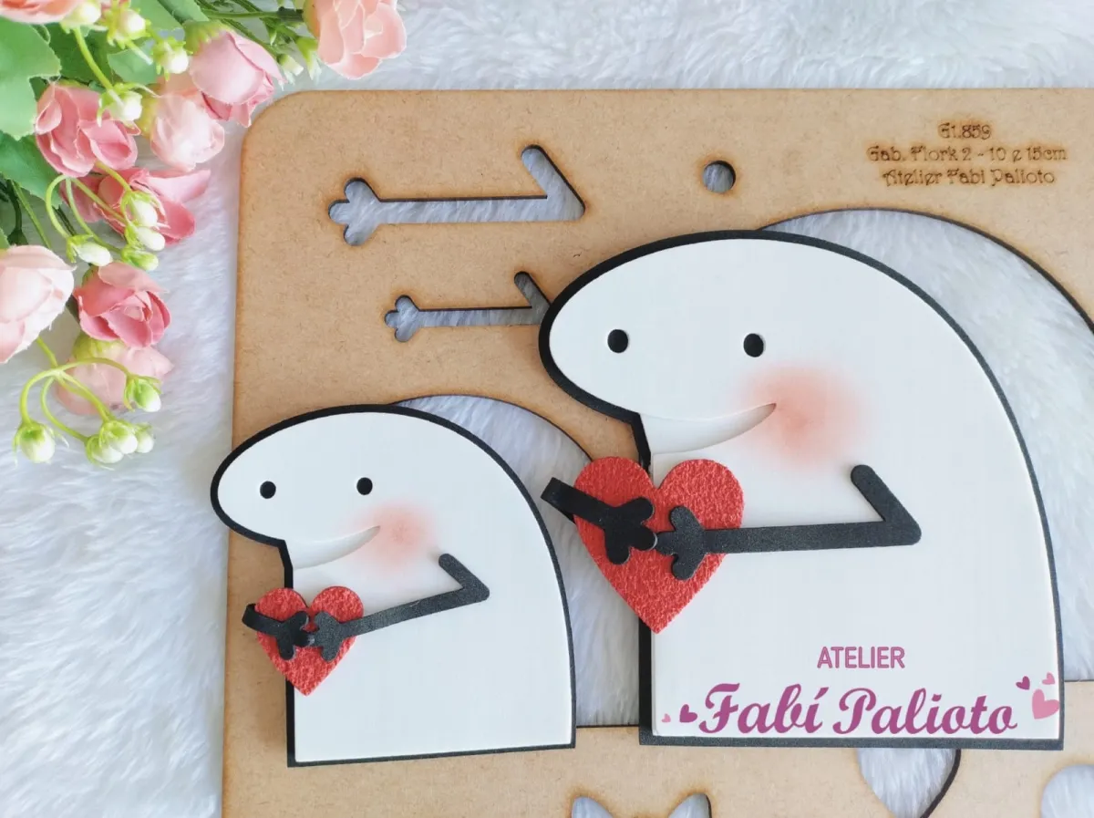 Atelier Fabi Palioto - KIT39 Gabarito de Moldes em MDF Flork 1 e 2