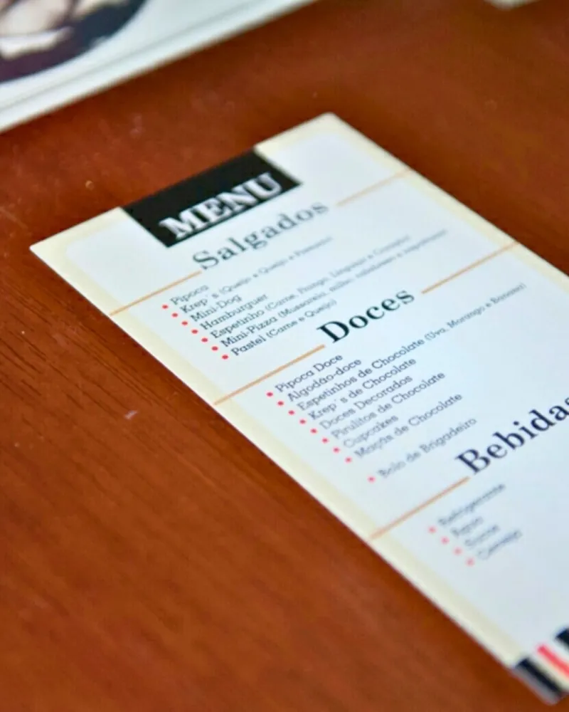 Printou Curitiba - Menu Impresso Individual - Personalizado | 50 unidades